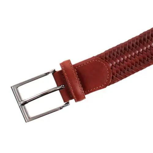 Trafalgar Andres Classic 35mm Leather Stretch Dress Belt - Brown