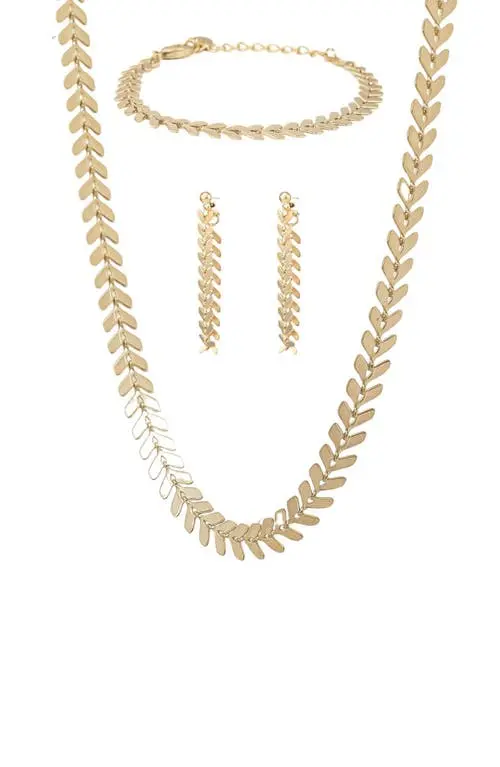 BEARFRUIT JEWELRY Elara Chevron Jewelry Set By - Gold