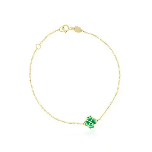THE LOVERY FINE JEWELRY Lucky Clover Charm Bracelet - Malachite