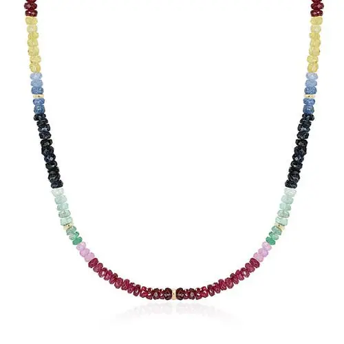 THE LOVERY FINE JEWELRY Rainbow Gemstone Bead Necklace - Multicolor Gemstones