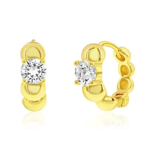 DONATELLO GIAN Beaded Huggie Hoop Earrings - Gold