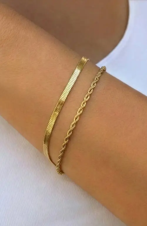 MINT & LILY Essential Layered Chain Bracelet - Gold