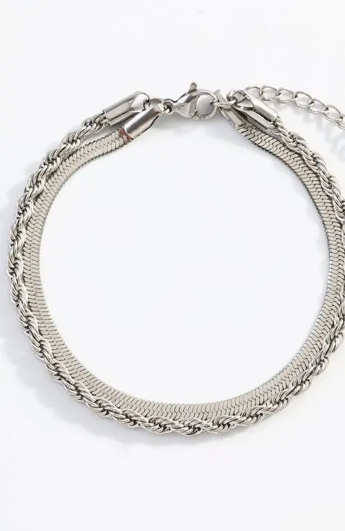 MINT & LILY Essential Layered Chain Bracelet - Silver