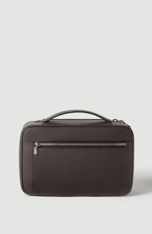 Brunello Cucinelli Calfskin Beauty Case - Chocolate