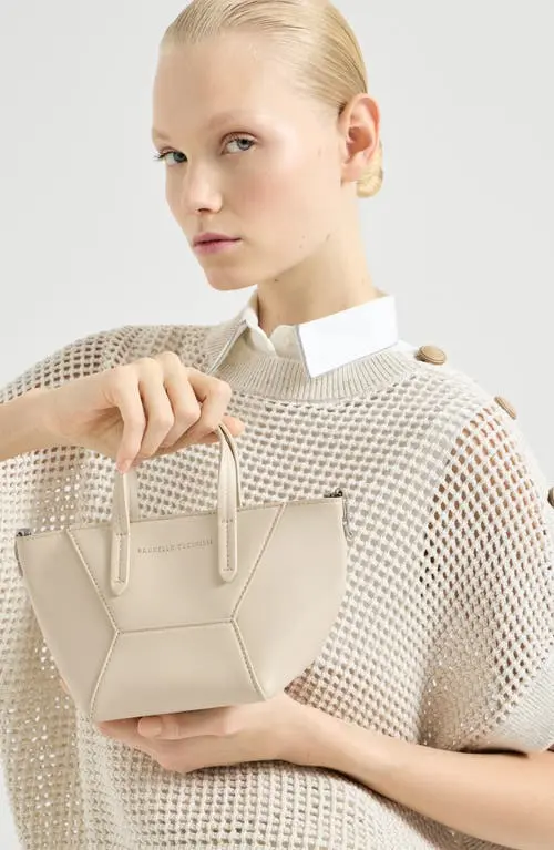 Brunello Cucinelli Mini Bag With Monili - Ivory