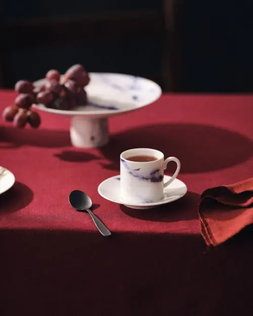 Prouna Marble Azure Espresso Cup & Saucer