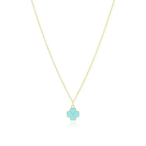 THE LOVERY FINE JEWELRY Lucky Clover Necklace - Turquoise
