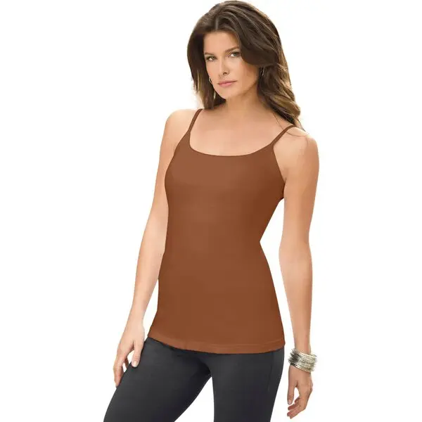 ROAMAN'S Cami With Built-in Bra And Adjustable Straps - Cognac