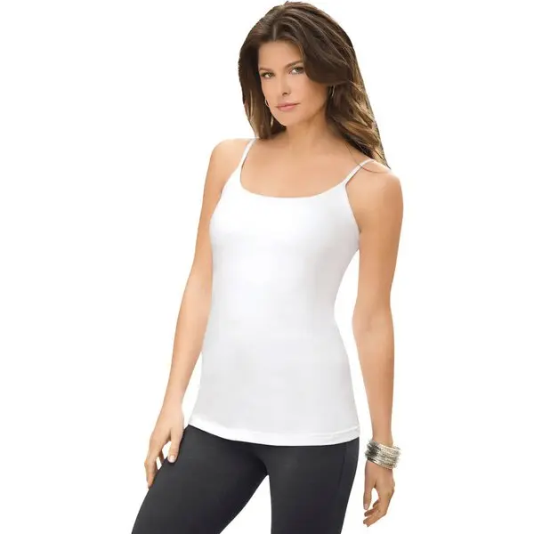 ROAMAN'S Cami With Built-in Bra And Adjustable Straps - White