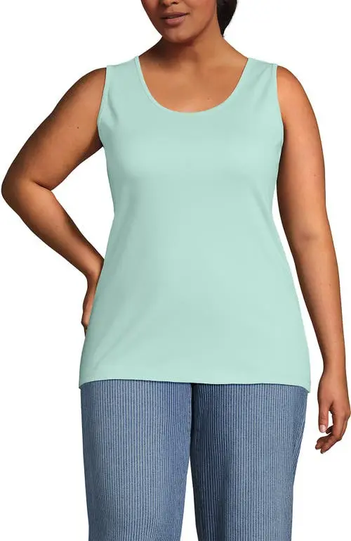 LANDS' END Cotton Tank Top - Pale Sky