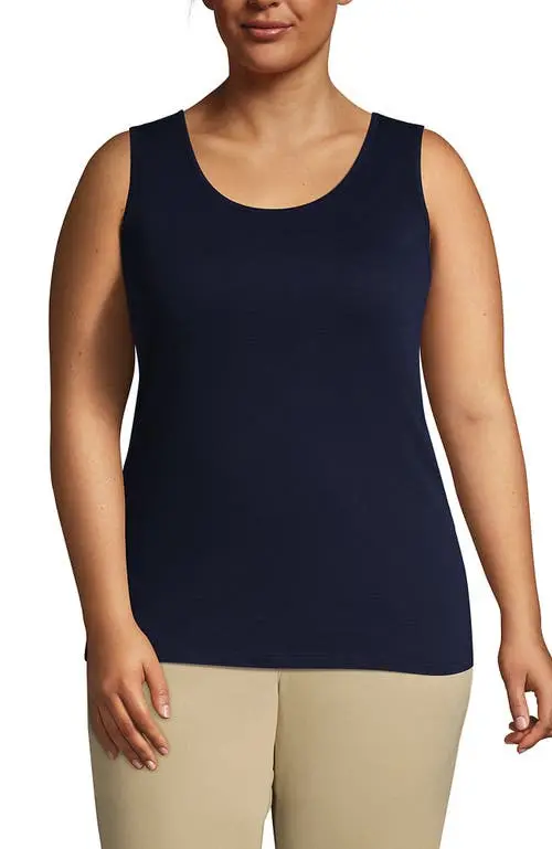LANDS' END Cotton Tank Top - Radiant Navy