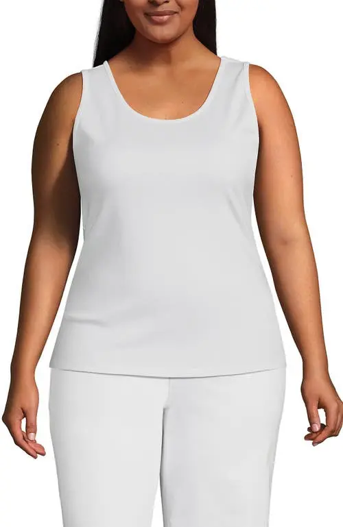 LANDS' END Cotton Tank Top - White