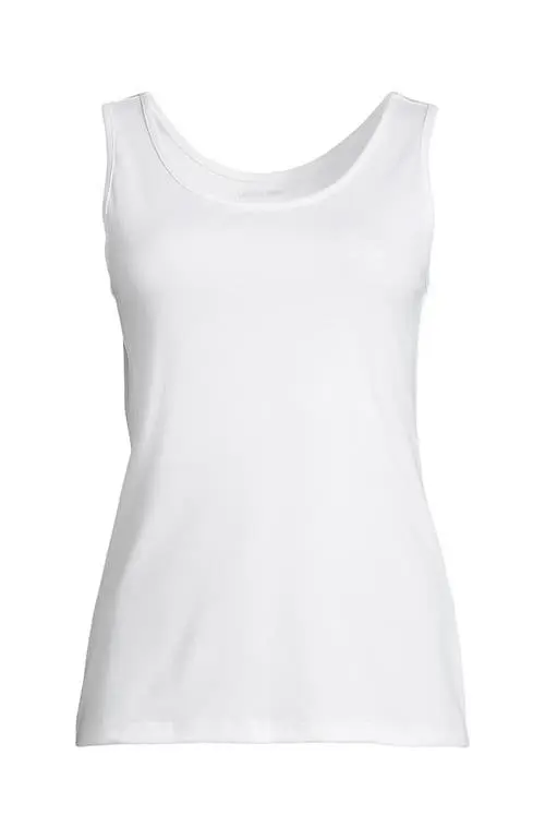 LANDS' END Cotton Tank Top - White