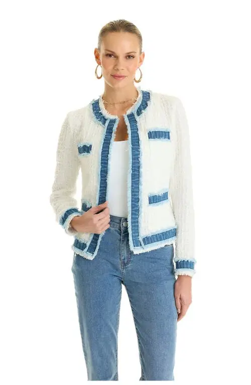 THE NOLI SHOP Julia Tweed Jacket - White
