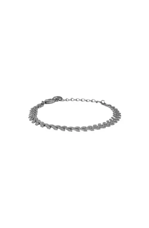 BEARFRUIT JEWELRY Elara Chevron Link Bracelet Dainty Trendy Statement - Dark Grey