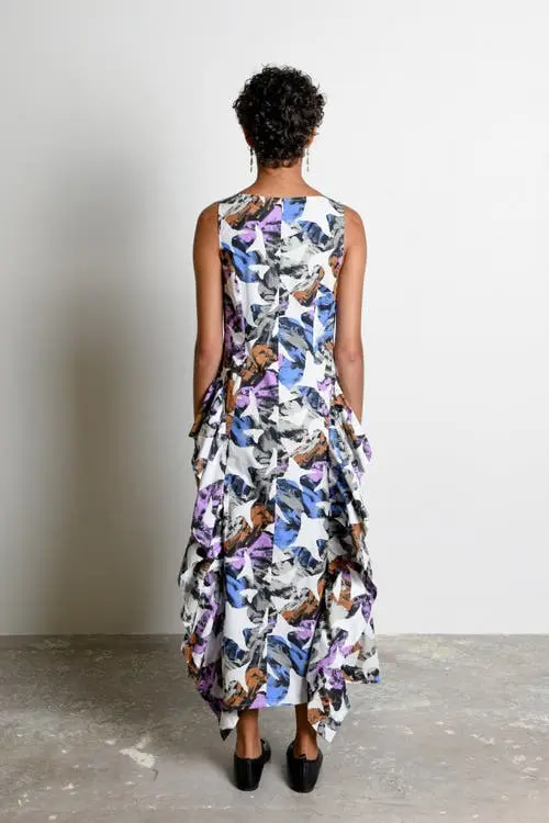 UNTITLED IN MOTION Palmetta Sculptural Ruffle Maxi Dress - Hydra