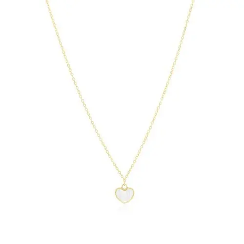 THE LOVERY FINE JEWELRY Mini Single Heart Necklace - Mother Of Pearl