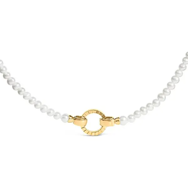 HAUS OF BRILLIANCE Pearl Strand Infinity Necklace - Yellow Gold Over Silver