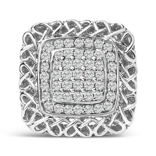 HAUS OF BRILLIANCE Sterling 1.0ctw Diamond Cocktail Ring - Silver