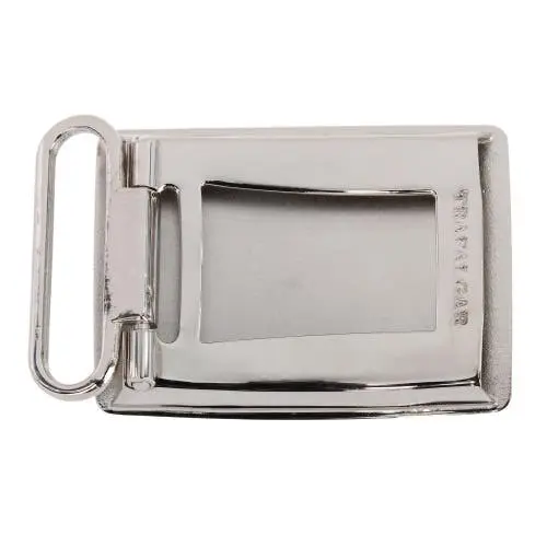 Trafalgar 30mm Oval Signet Brass Based Compression Belt Buckle - Silver