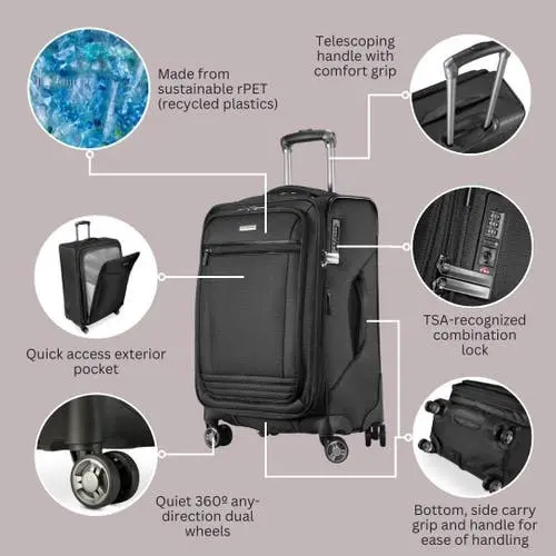RICARDO BEVERLY HILLS Avalon Softside 20" Carry On Spinner - Black