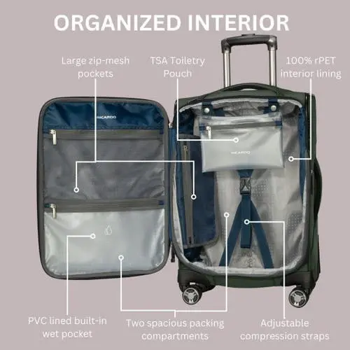 RICARDO BEVERLY HILLS Avalon Softside 20" Carry On Spinner - Black