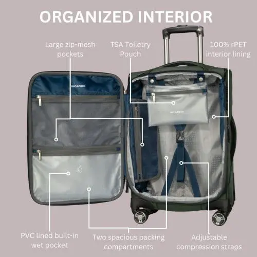 RICARDO BEVERLY HILLS Avalon Softside 20" Carry On Spinner - Black