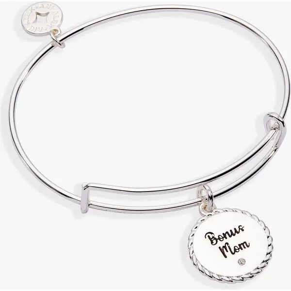 ALEX AND ANI Bonus Mom Charm Bangle - Silver