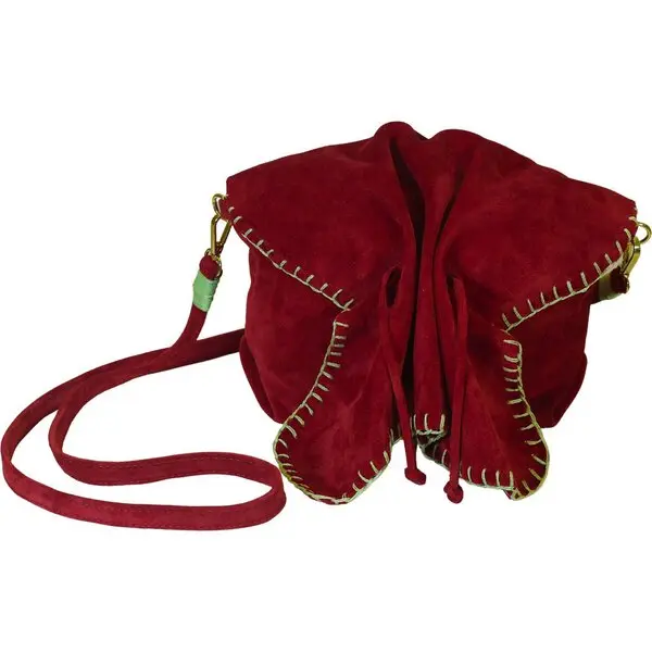 Carlos Falchi Butterfly Suede Leather Bag - Malbec