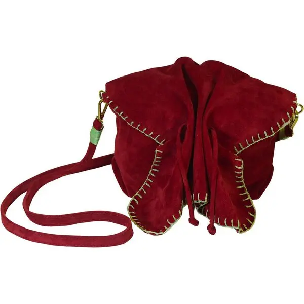 Carlos Falchi Butterfly Suede Leather Bag - Malbec
