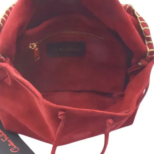 Carlos Falchi Butterfly Suede Leather Bag - Malbec