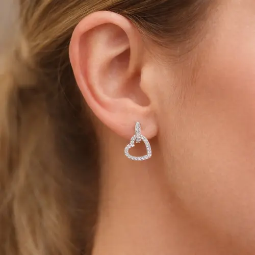 DONATELLO GIAN Open Heart Drop Earrings