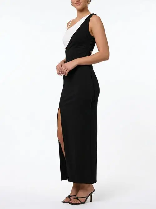 Rachel Rachel Roy One Shoulder Maxi Gown - Black Eggshell