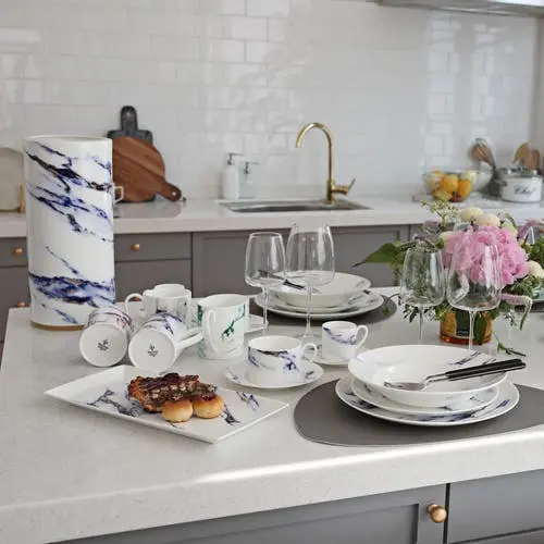 Prouna Marble Azure Cylinder Mug