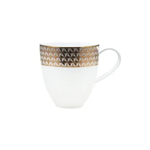 Prouna Gem Cut Gold Mug - White