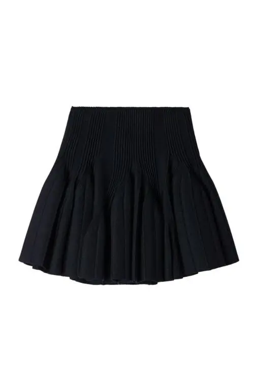 Sandro Short Knit Godet Skirt - Black