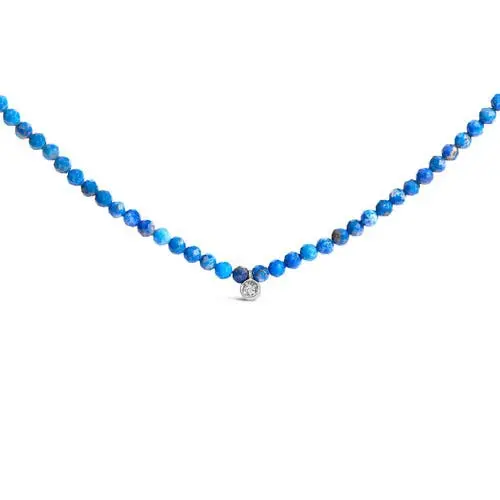 HAUS OF BRILLIANCE Sterling Diamond Accent Lapis Lazuli Necklace - Silver