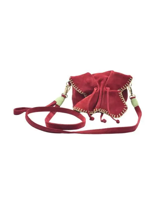 Carlos Falchi Mini Butterfly Suede Leather Bag - Malbec