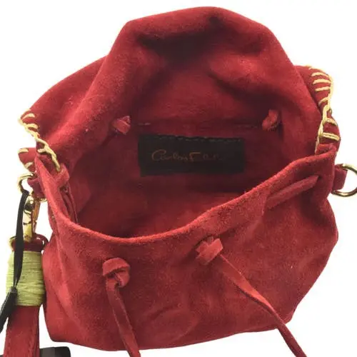 Carlos Falchi Mini Butterfly Suede Leather Bag - Malbec