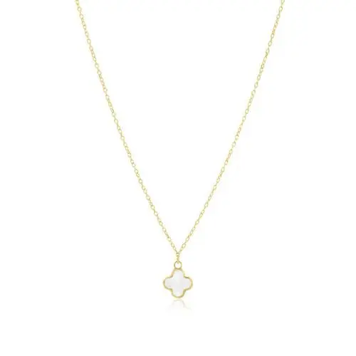 THE LOVERY FINE JEWELRY Mini Single Clover Necklace - Mother Of Pearl