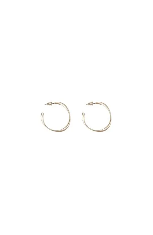 BEARFRUIT JEWELRY Leslie Small Sculpted Oval Hoop Earrings Dainty Trendy - Warm Bronze
