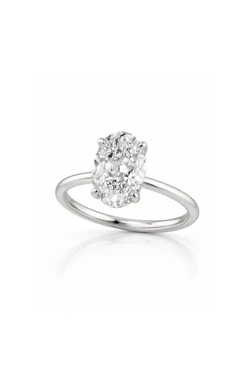 DLORIA Elena Oval Moissanite Solitaire Vermeil Ring - Silver