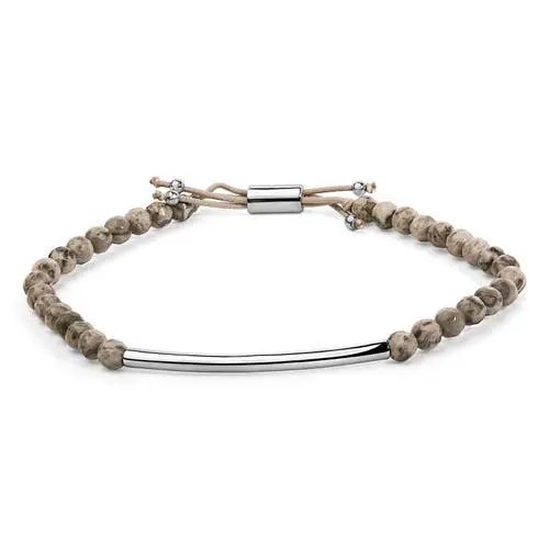 HAUS OF BRILLIANCE Sterling Jasper Beaded Station Bracelet - Silver