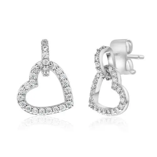 DONATELLO GIAN Set Of 2 Pave Heart Earrings