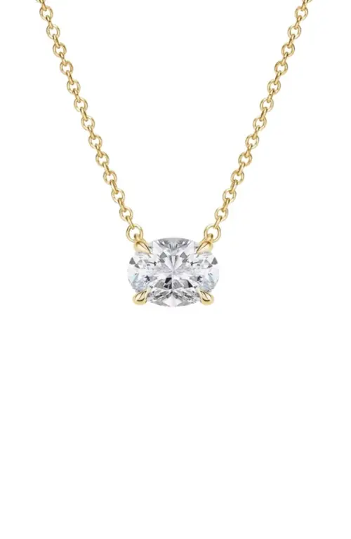 DLORIA Elena Moissanite Solitaire Necklace - Gold