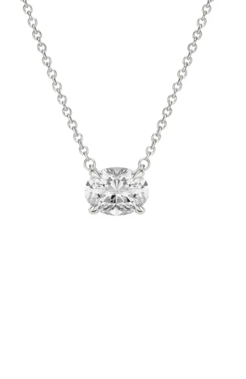 DLORIA Elena Moissanite Solitaire Necklace - Silver