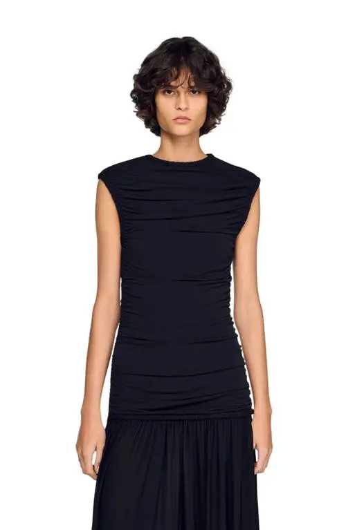 Sandro Draped Flared Maxi Dress