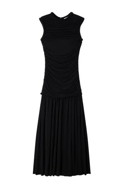 Sandro Draped Flared Maxi Dress