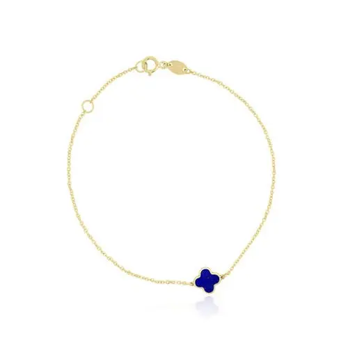 THE LOVERY FINE JEWELRY Mini Single Clover Bracelet - Lapis