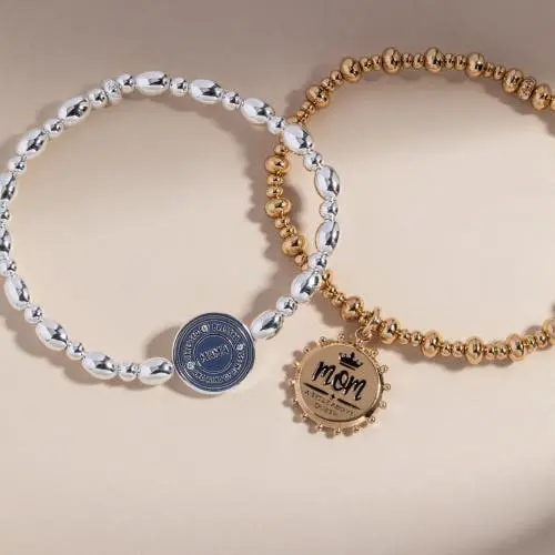 ALEX AND ANI Mom, A Title Above Queen" Charm Bracelet